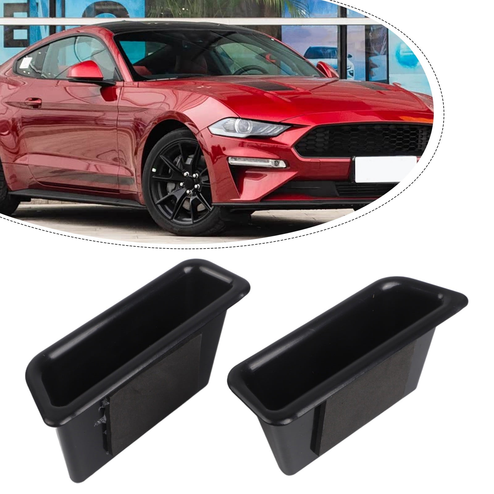 Car Door Storage Box for Mustang, ABS Plastic Interior Organizer ...
