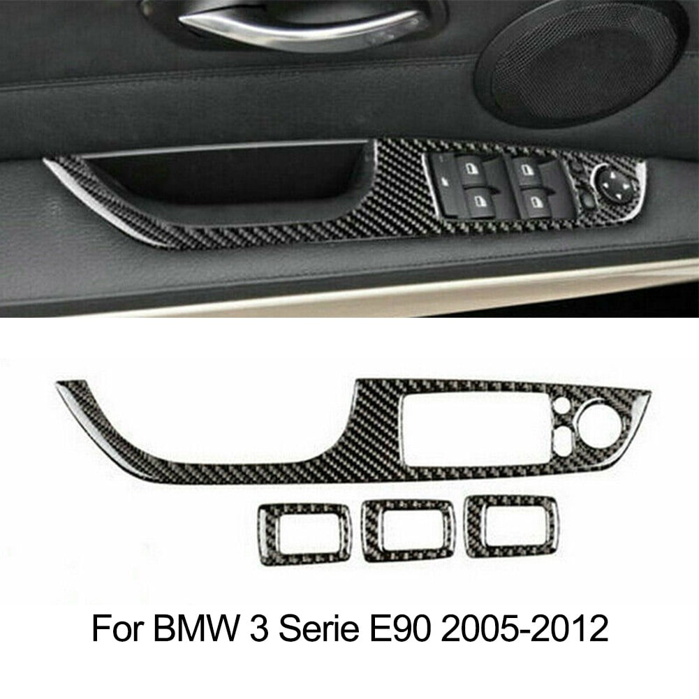 Car Door Window Switch Frame Cover Trim Carbon Fiber Molding Sticker ...