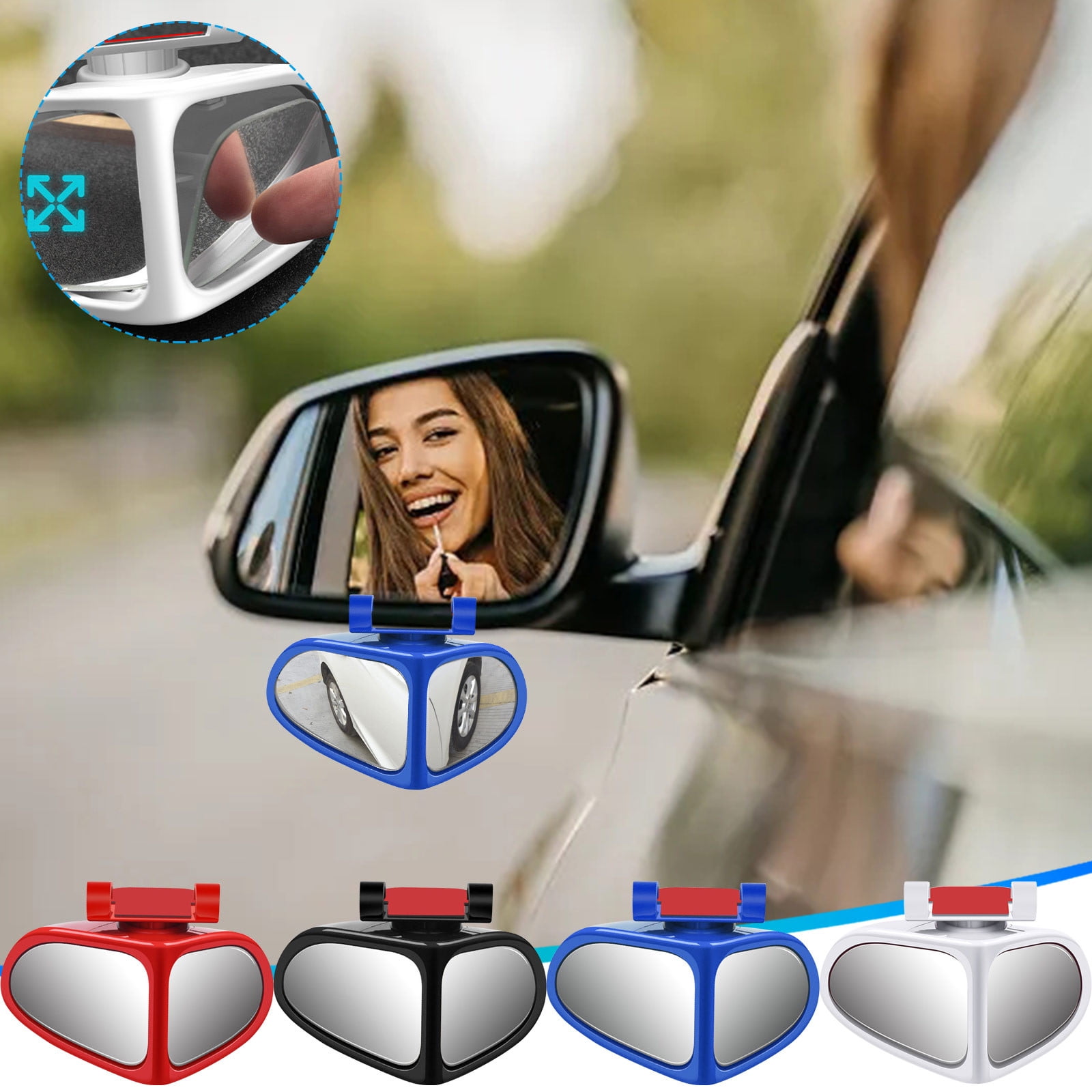 Car Double Vision Auxiliary Mirror Car Rear View Mirror Reversing Reflector Front And Rear Wheel ...