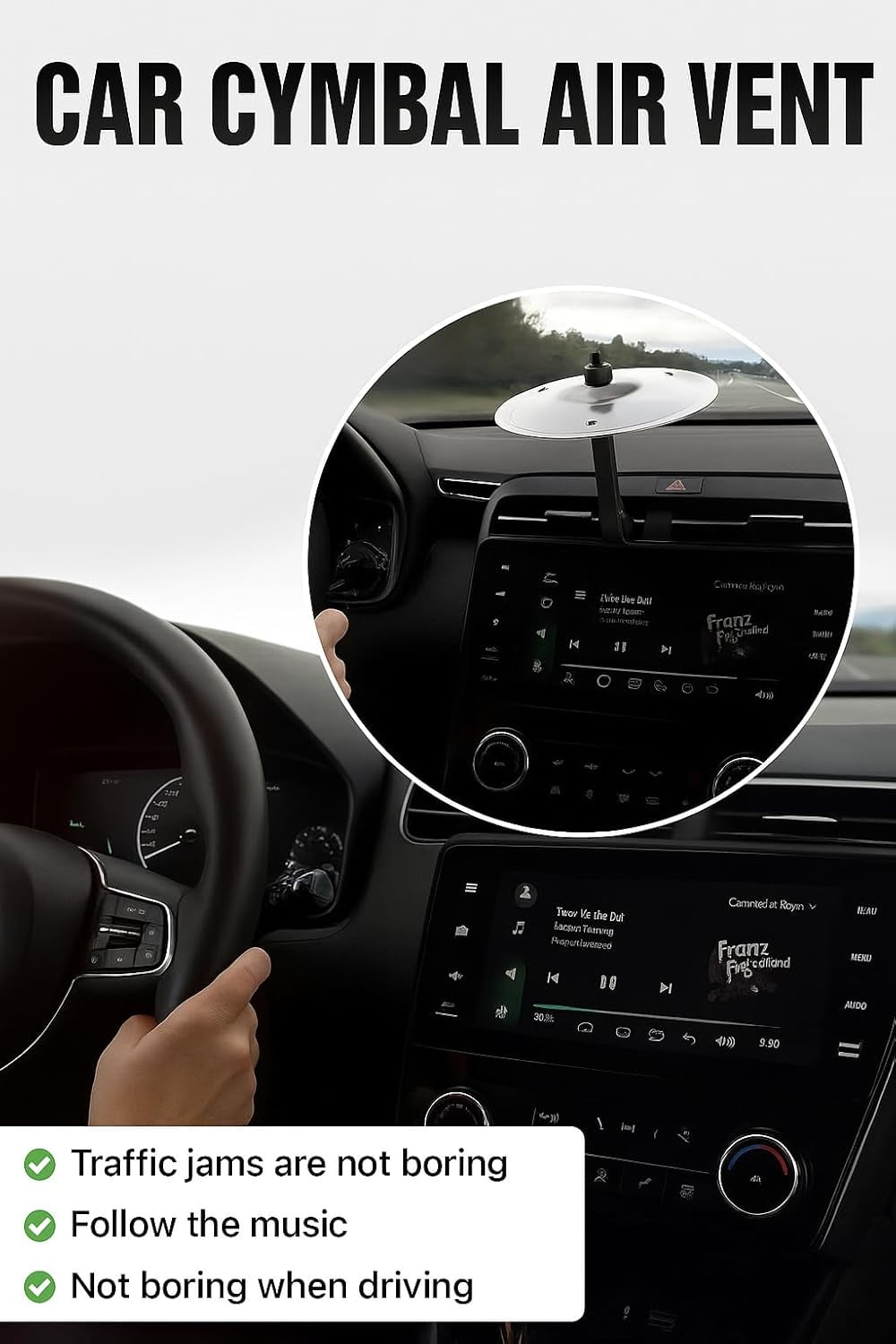 Car Drum Cymbal Air Vent, Fun Music Gadget for Drivers & Drummers ...