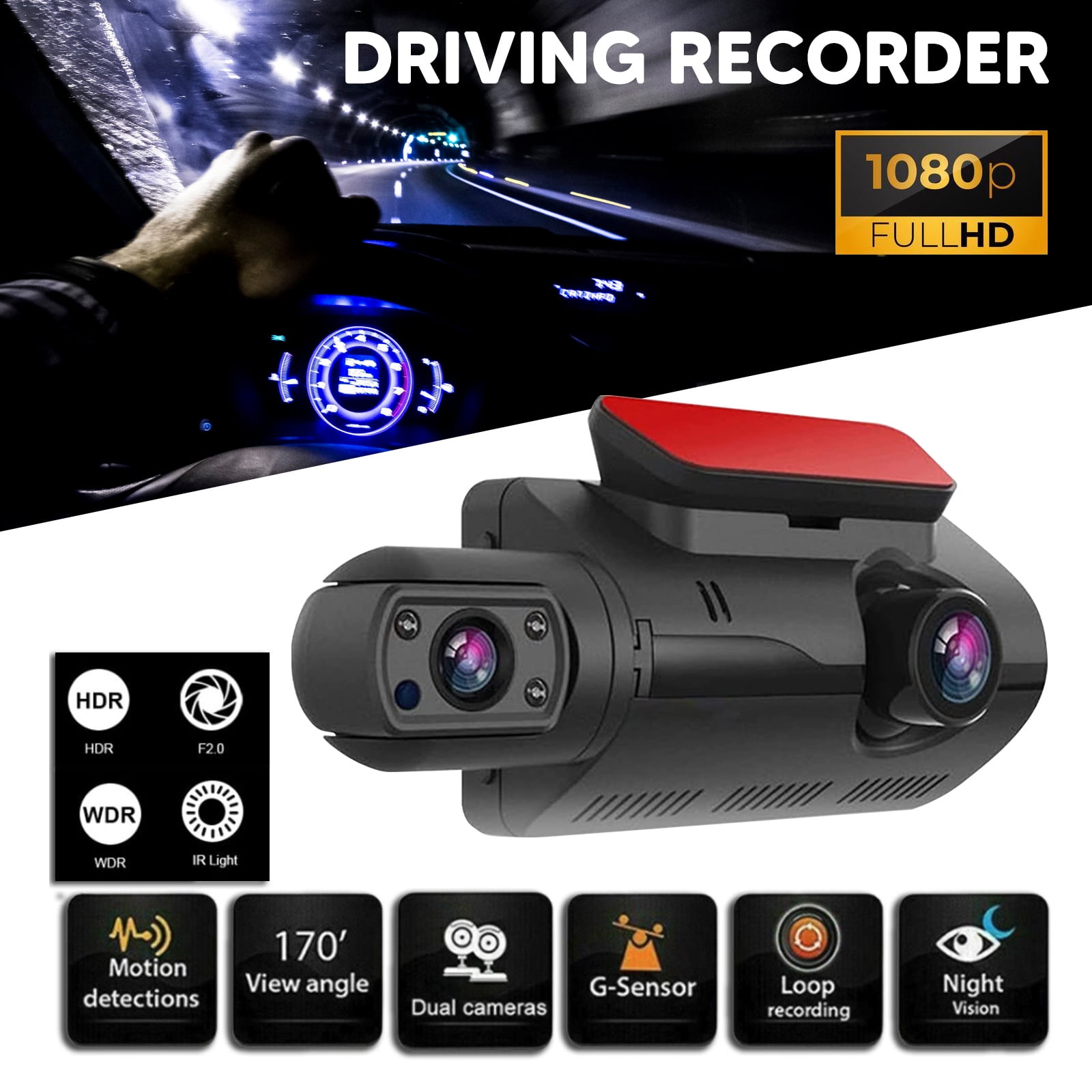 E-commerce Giant Dual Full HD Lens Car Dash Camera - Walmart.com