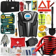 First Secure 90-Piece Car Emergency Roadside & First Aid Kit ...