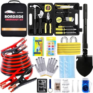 First Secure 90-Piece Car Emergency Roadside & First Aid Kit ...
