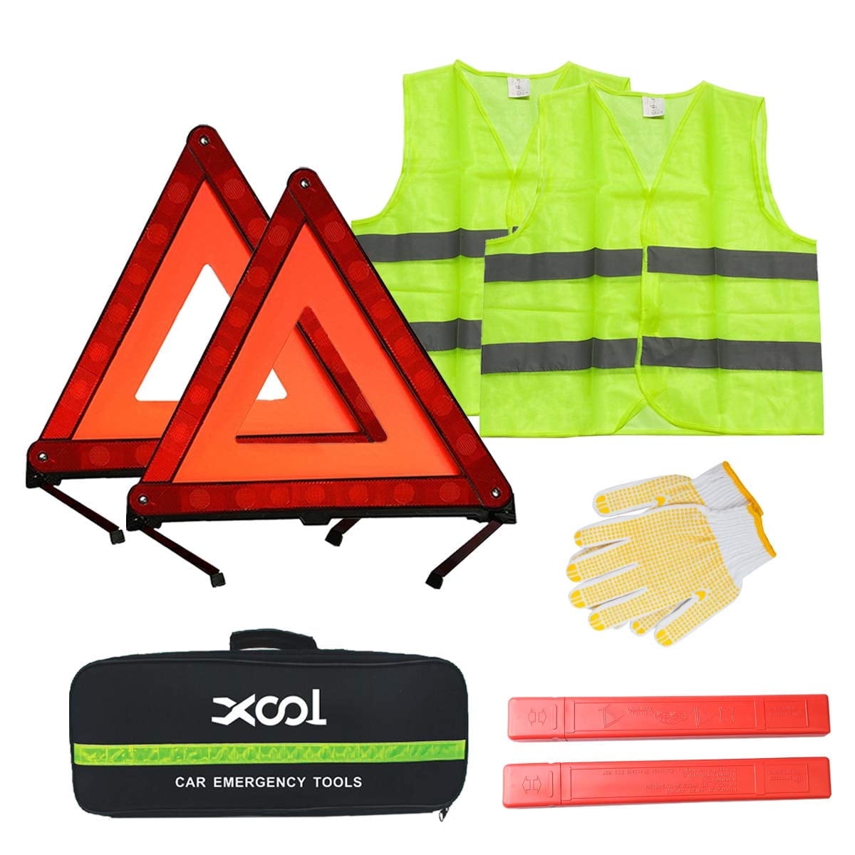 ENLOY Car Emergency Roadside Kit, Safety Triangle Warning Kit, Highly ...