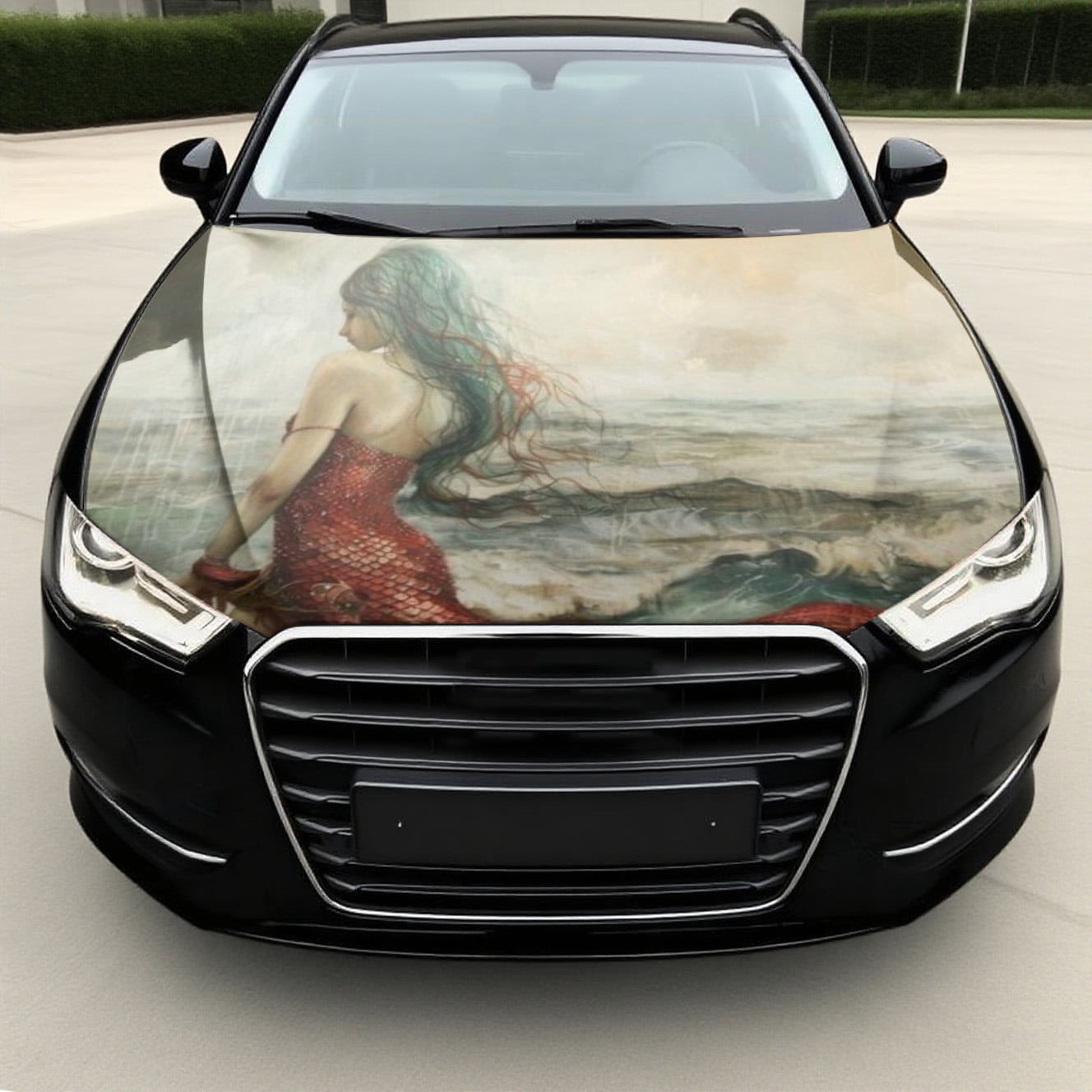 Car Engine Cover Sticker, Truck Hood Wrap, Waterproof Mermaid Car Hood ...