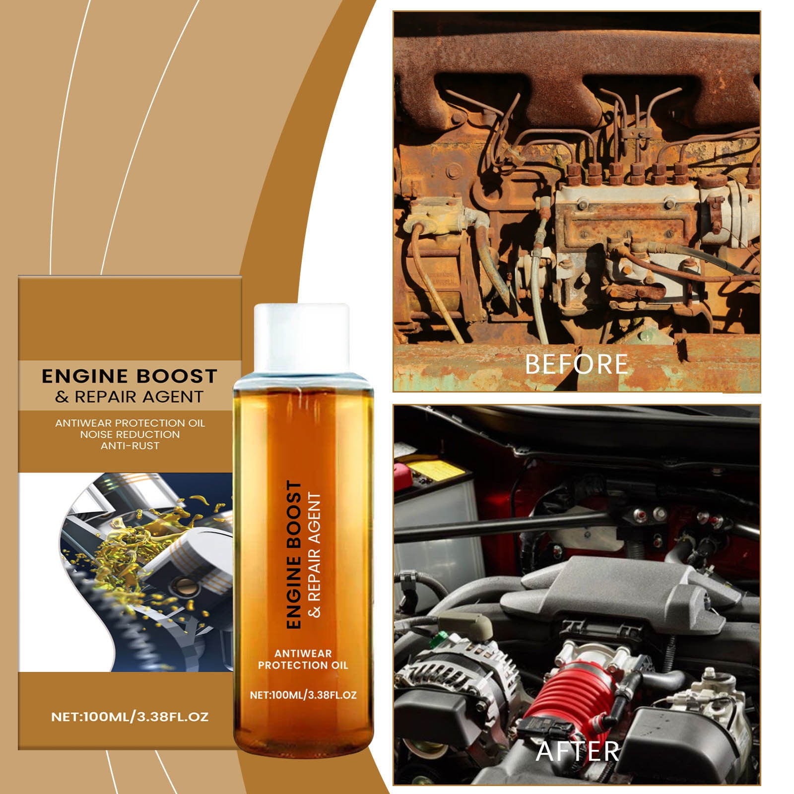 Car Engine Protectant & Repair Agent 100ml - Motorcycle Engine Wear ...
