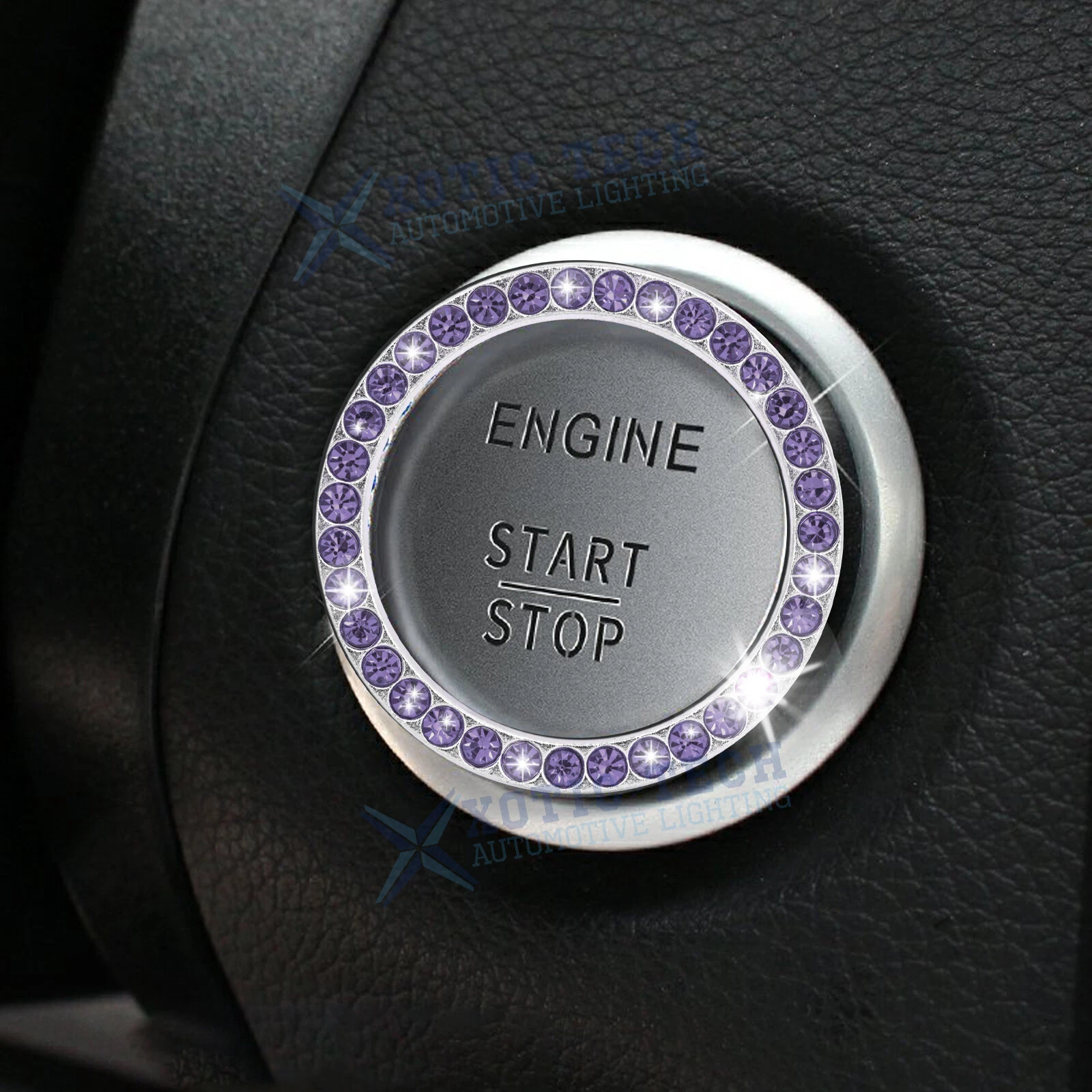 Car Engine Start Stop Button Ring Crystal Bling Rhinestone Car Decor ...