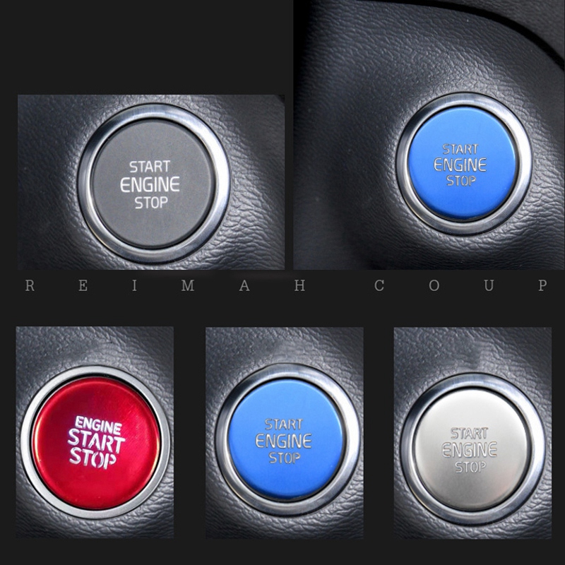 Car Engine Start-Stop Button Sticker One-Key Start Button Trim Sticker ...