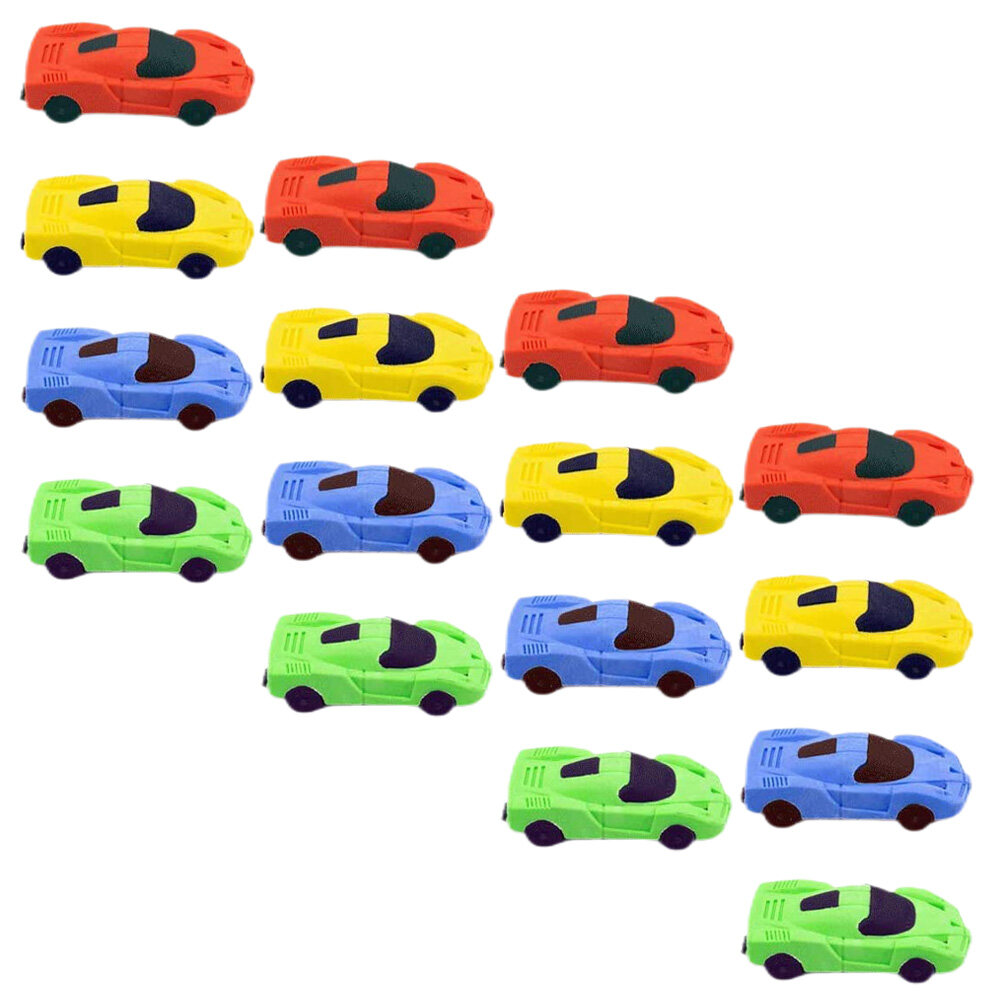 Car Erasers 16pcs Cartoon Vehicle Erasers Flexible Rubber Erasers ...