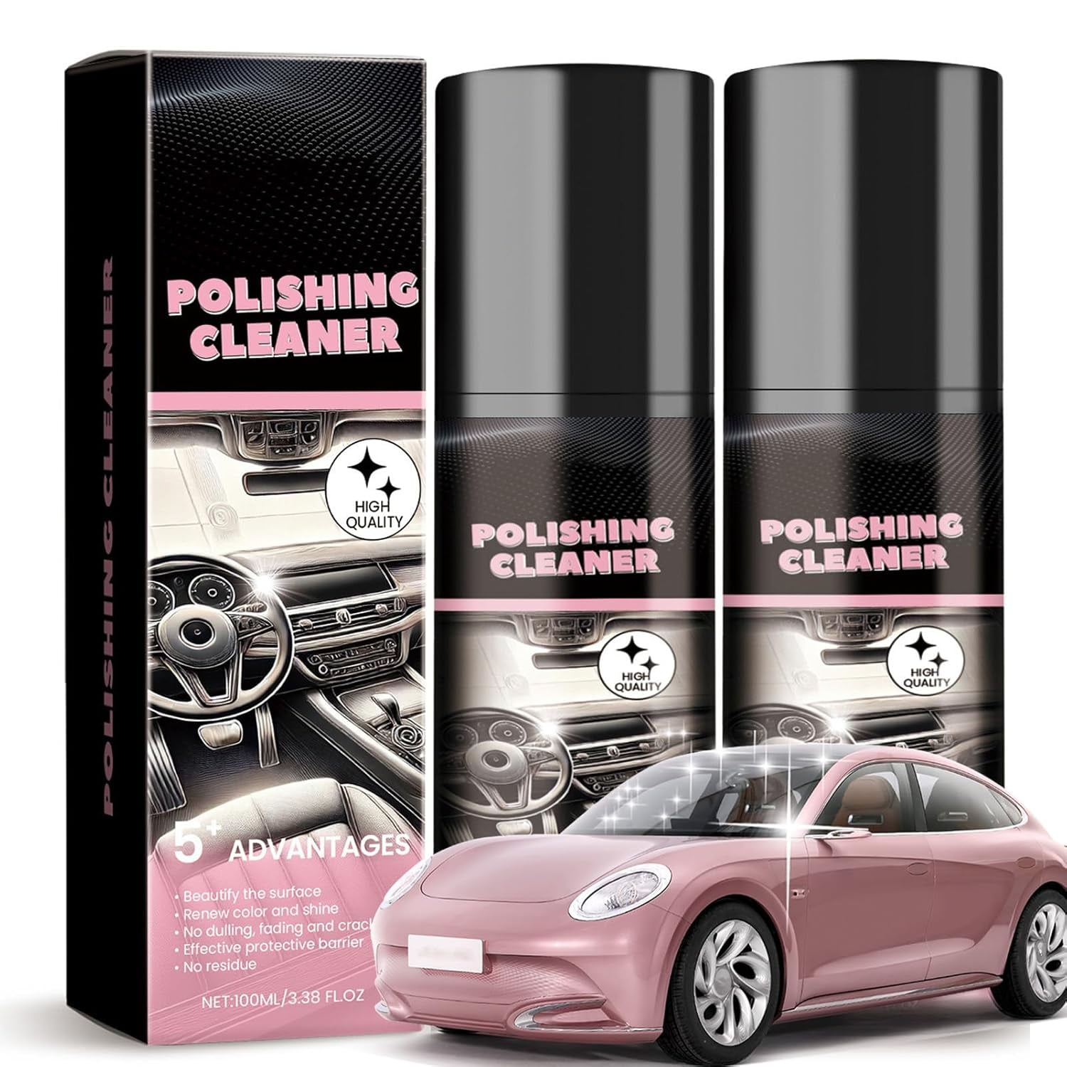 Car Essential! Polishing Cleaner, Polishing Car Interior Cleaner, Vehicle Interior Polish ...