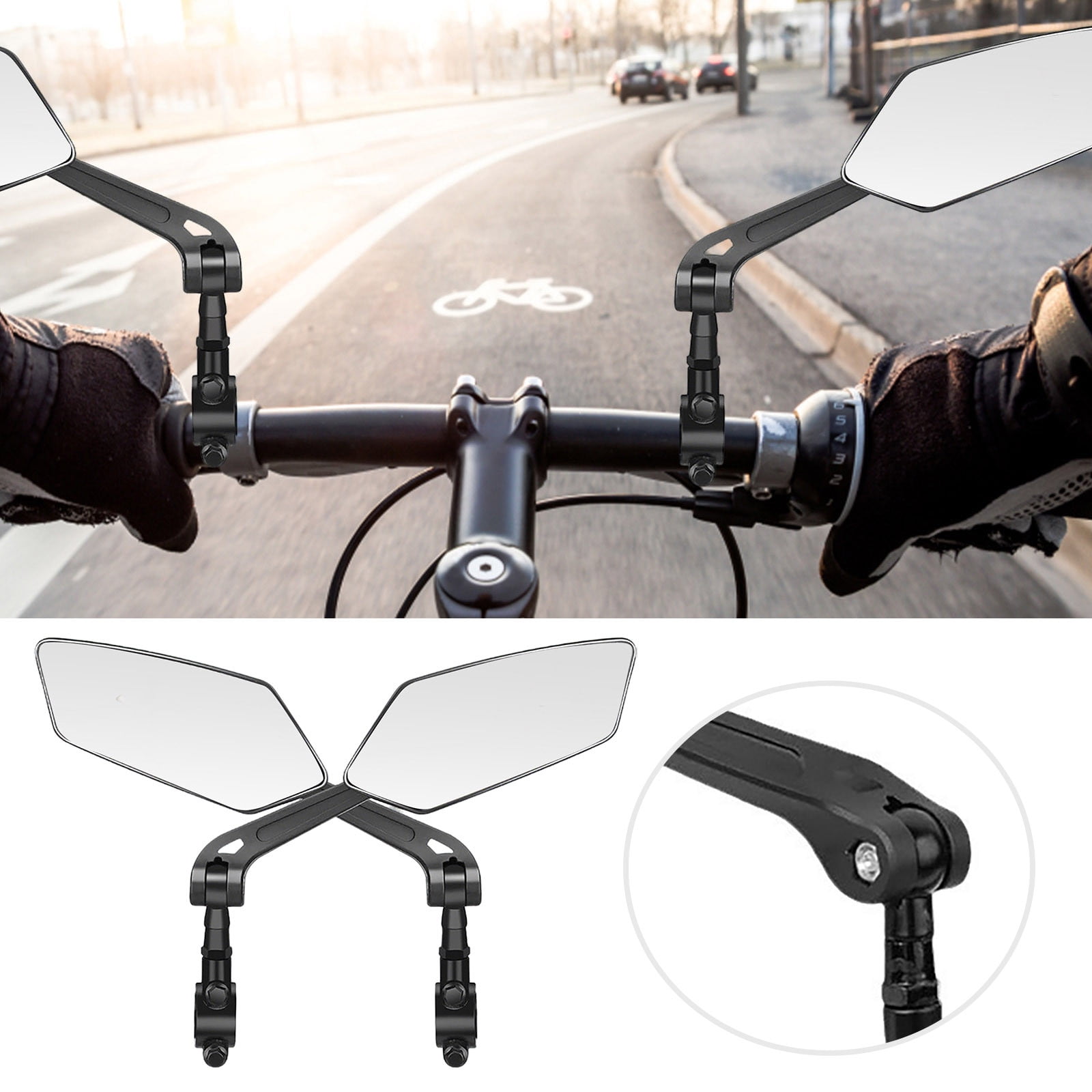 Car Exterior Accessories - 2 Adjustable 360° Wide Rearview Handlebar ...