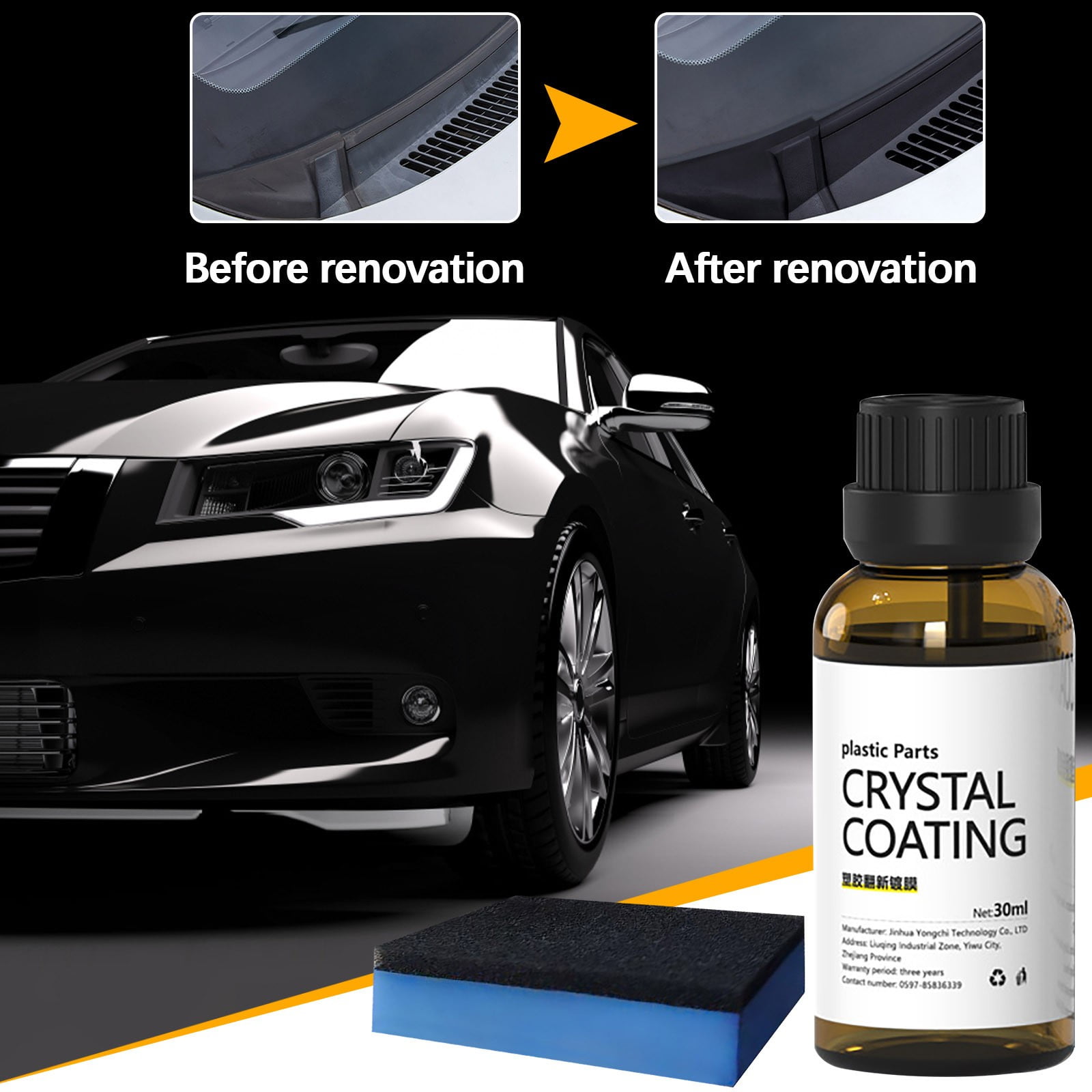 Car Exterior Plastic Restorer Refurbish Cream 30ML - Long Lasting Trim ...