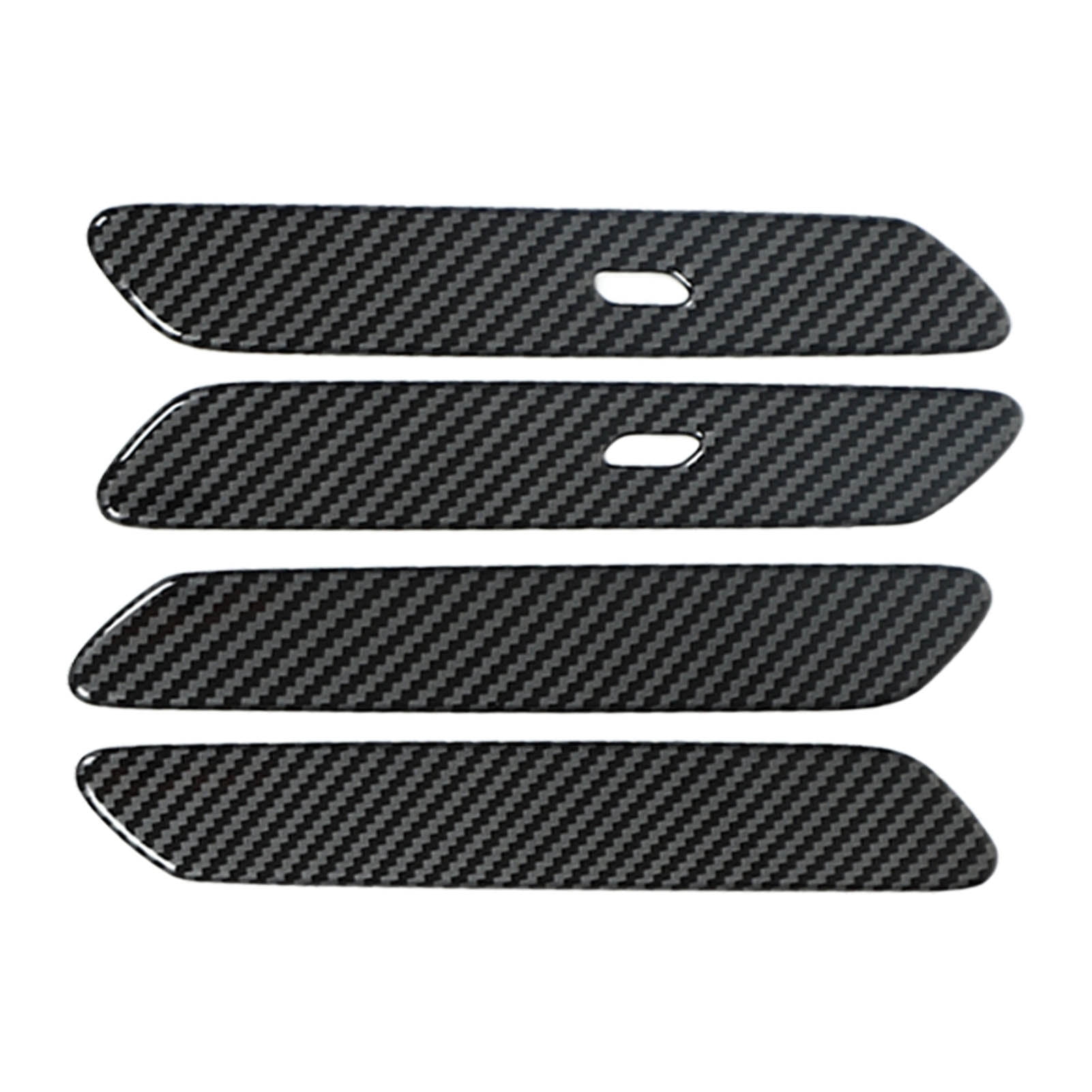 Car Exterior Side Door Handle Cover Trim Sticker Carbon Fiber Style ...