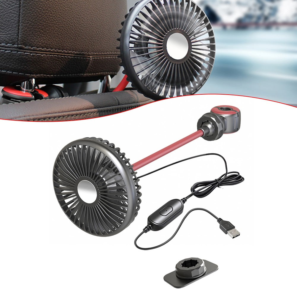 Car Fan 3 Speeds Adjustable for 360 Degree Rotating Hose Flexible ...
