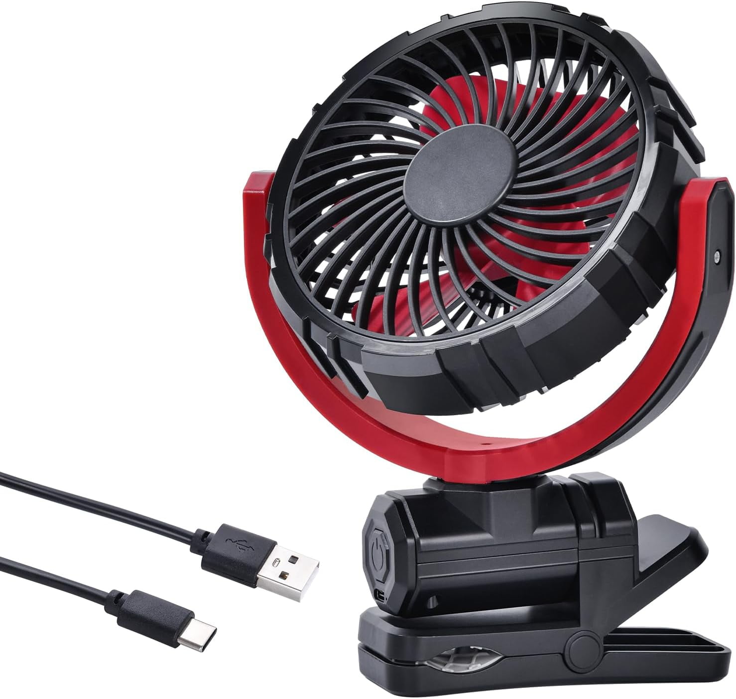 Car Fan 5V USB Small Clip on Visor Fan with 2000mAh Battery, Quiet ...