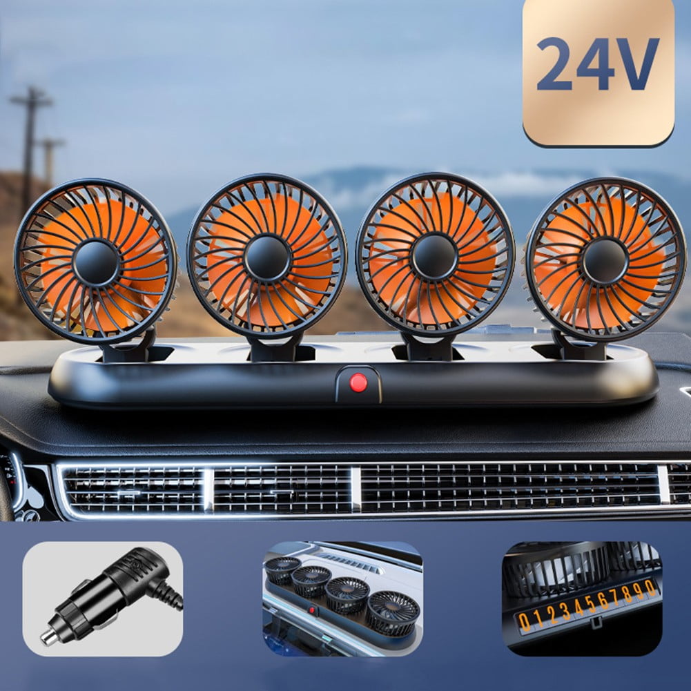 Car Fan Cooling Car Fan 4 Heads 360° Car Fan Car Cooler Fan Wind ...