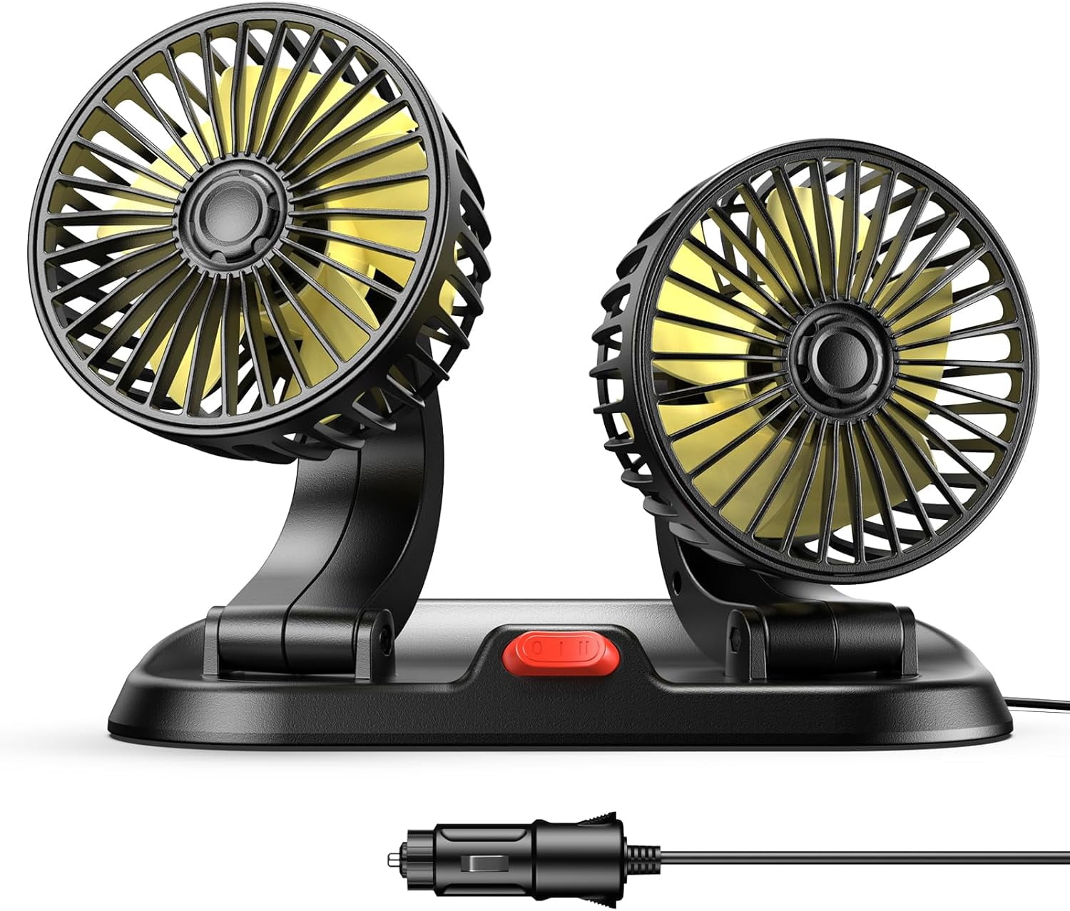 Car Fan - Dual Head usb Fan for Car, Portable Vehicle Cooling Fan ...
