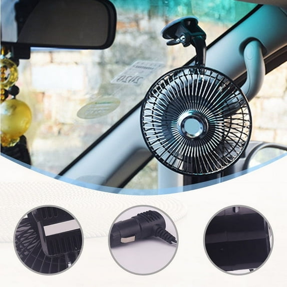 Car Fan With Adjustable Speed Car Mounted Fan 12V Car Interior Strong ...