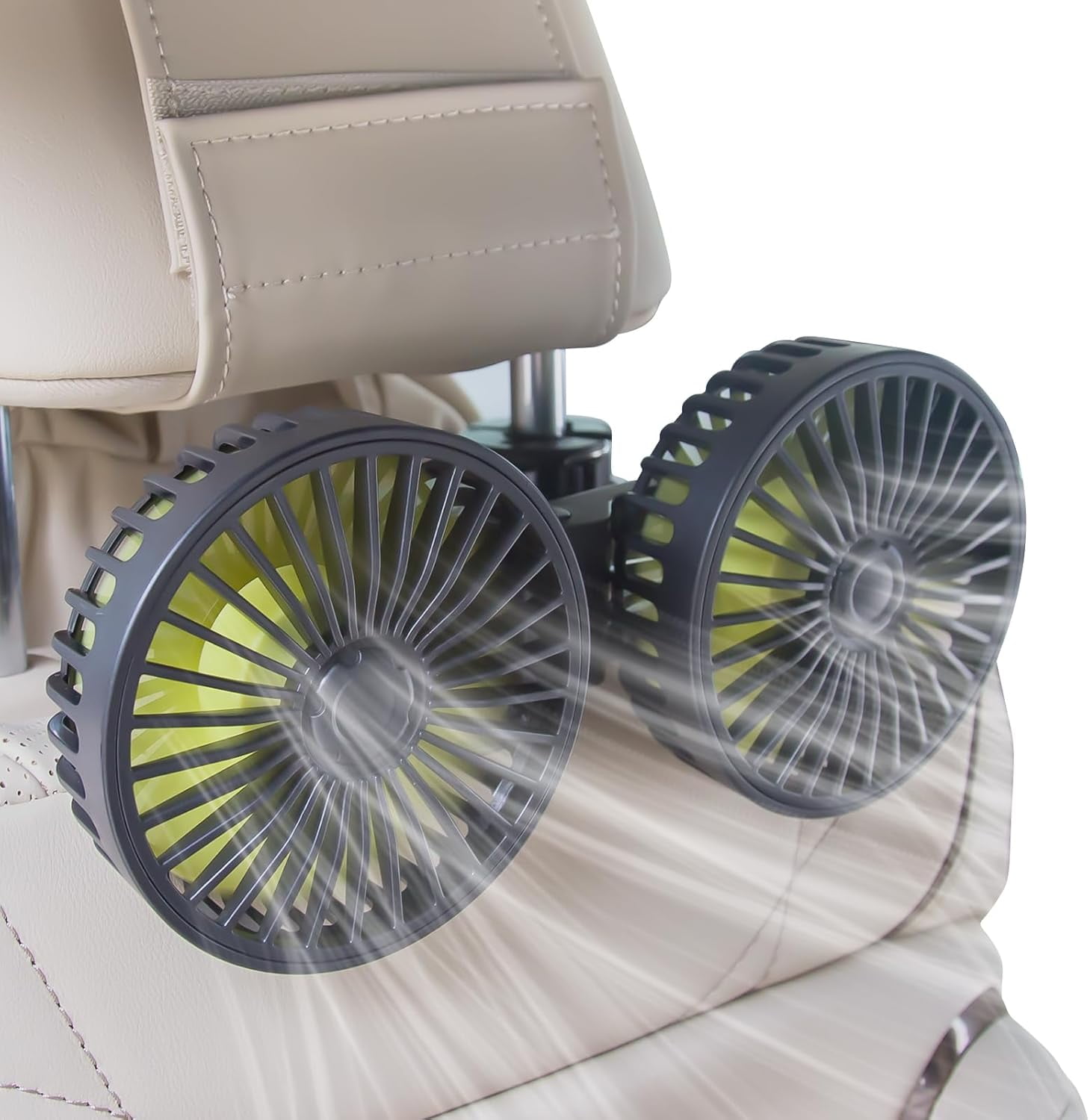 Car Fans for Backseat - Dual Head USB Cooling Car Fan for Kids, 360 ...
