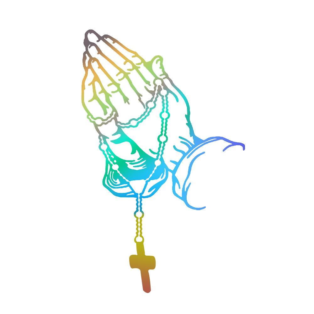 Car Fashion Sticker Pearl Rosary God Christ Prayer Glass Vinyl Styling ...