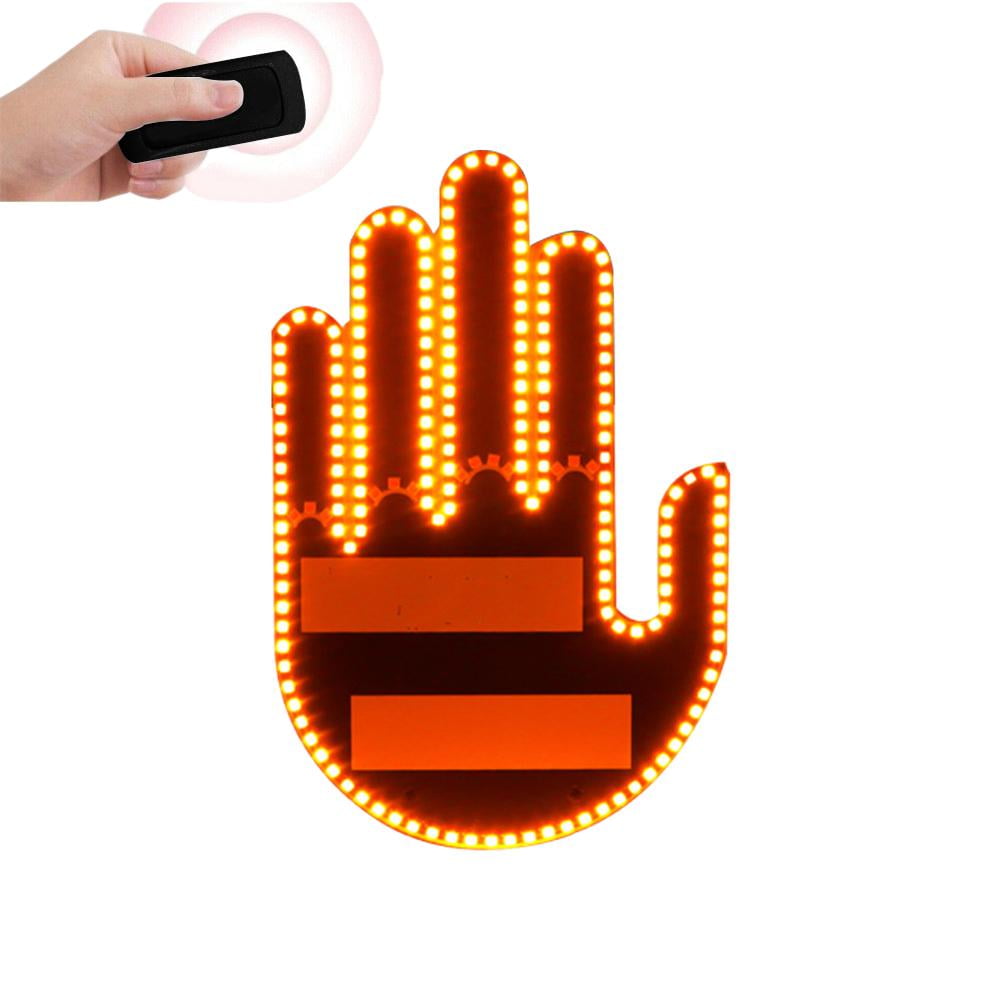 Car Finger Light with Remote LED Middle Hand Gesture Lights for Cars ...