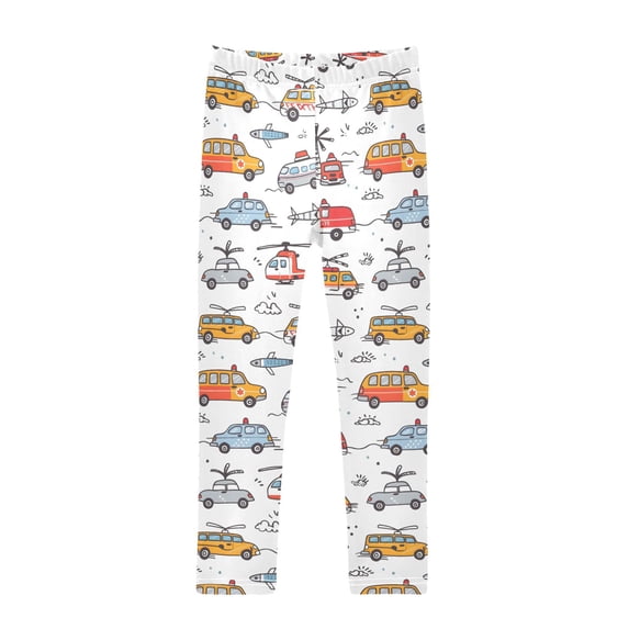 Car Fireman Department Printed Leggings Yoga Pants for in 4t to 10t ...