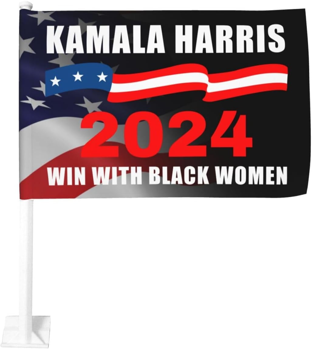 Car Flag Kamala Harris 2024 Win With Black Women Double Sided Window ...