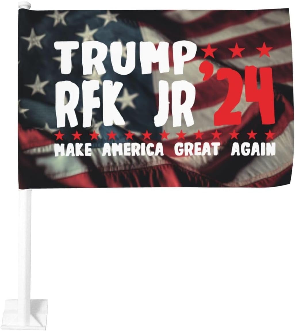 Car Flag Trump Rfk Jr 2024 Maga Trump 47 Double Sided Window Clip 12x18 ...