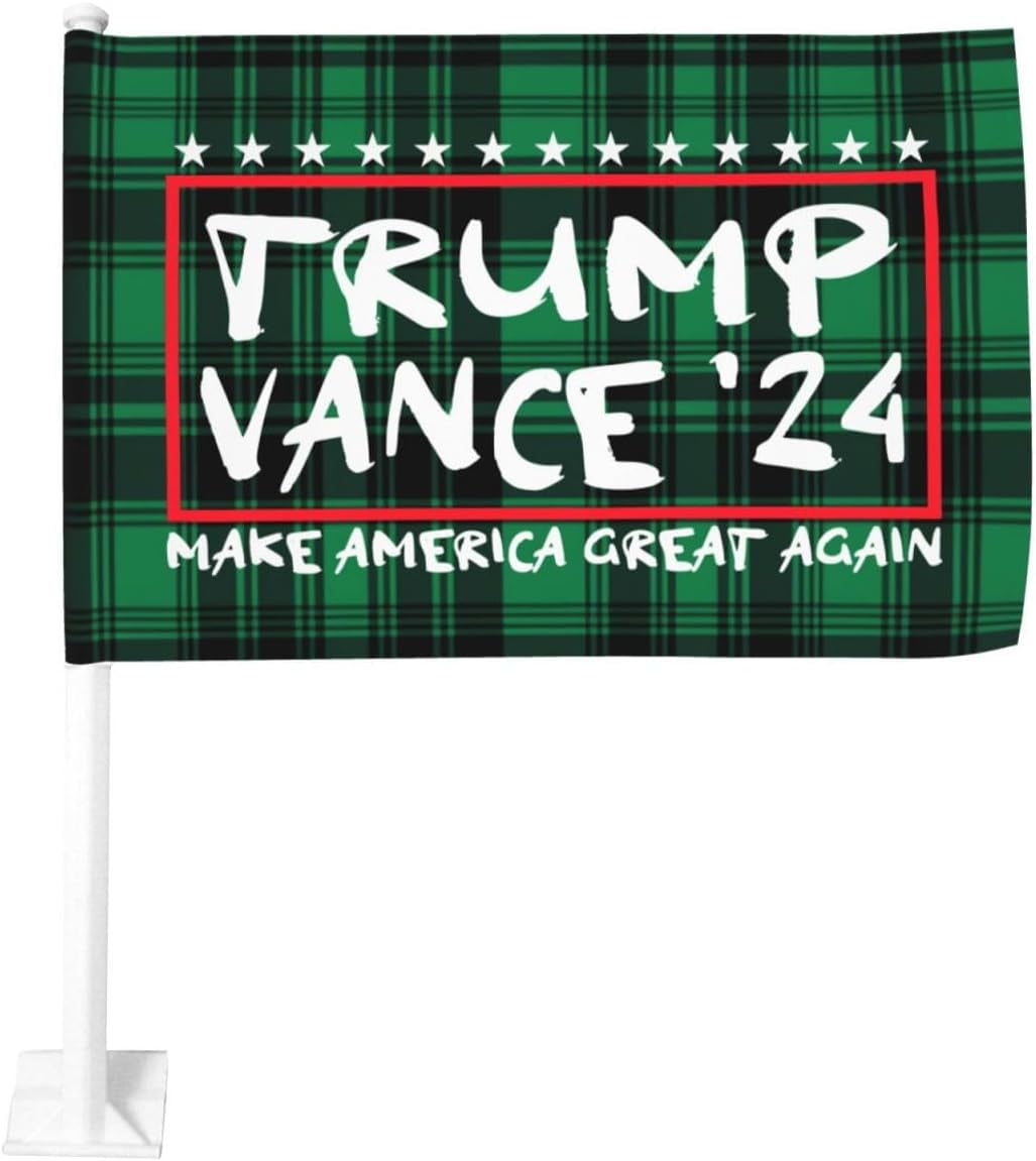 Car Flag Trump Vance 2024 Maga Double Sided Window Clip 12x18 Inch Flag ...