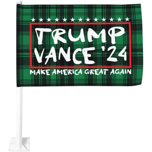 Car Flag Trump Vance 2024 Maga Double Sided Window Clip 12x18 Inch Flag ...