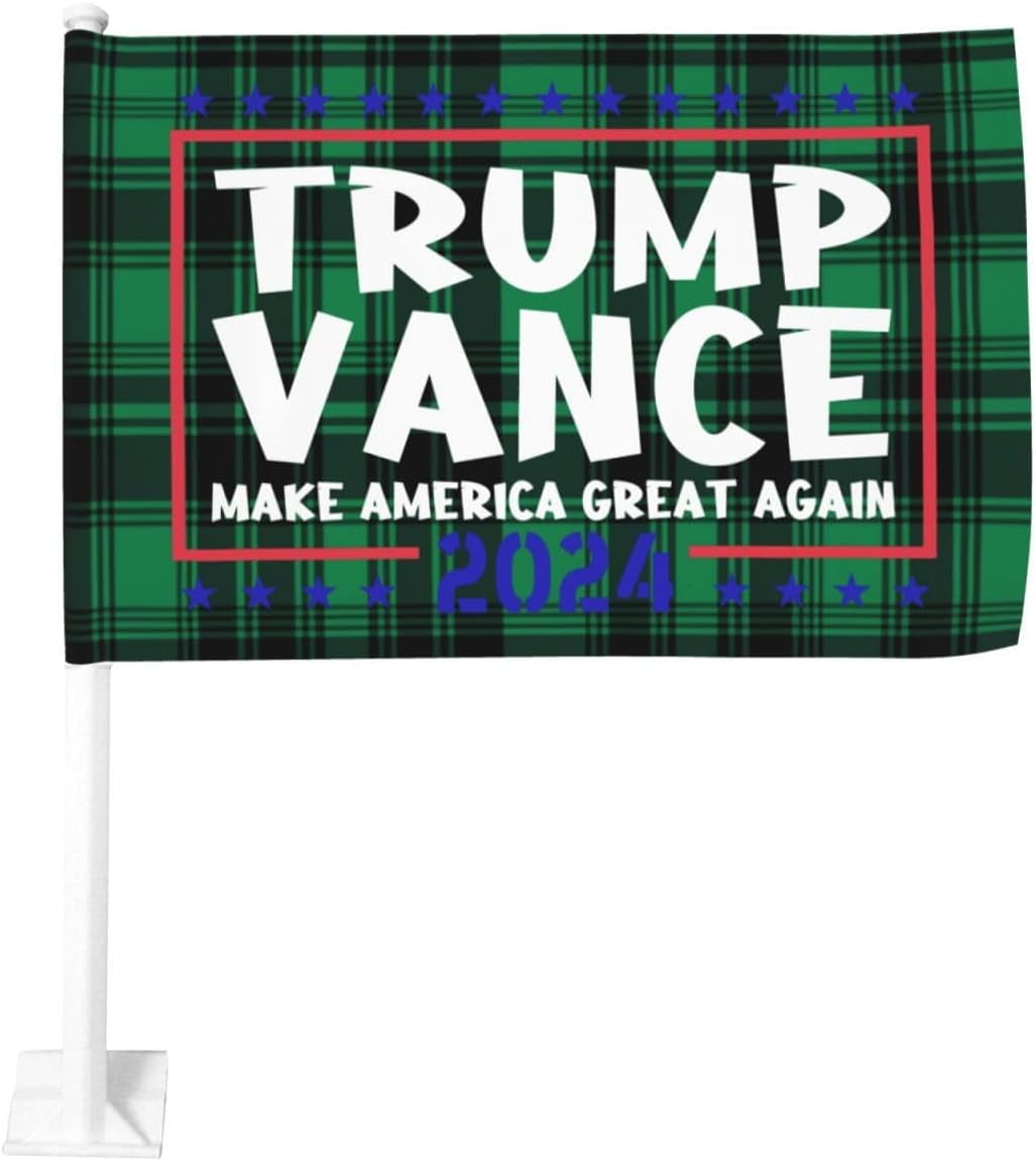 Car Flag Trump Vance 2024 Maga Double Sided Window Clip 12x18 Inch Flag ...