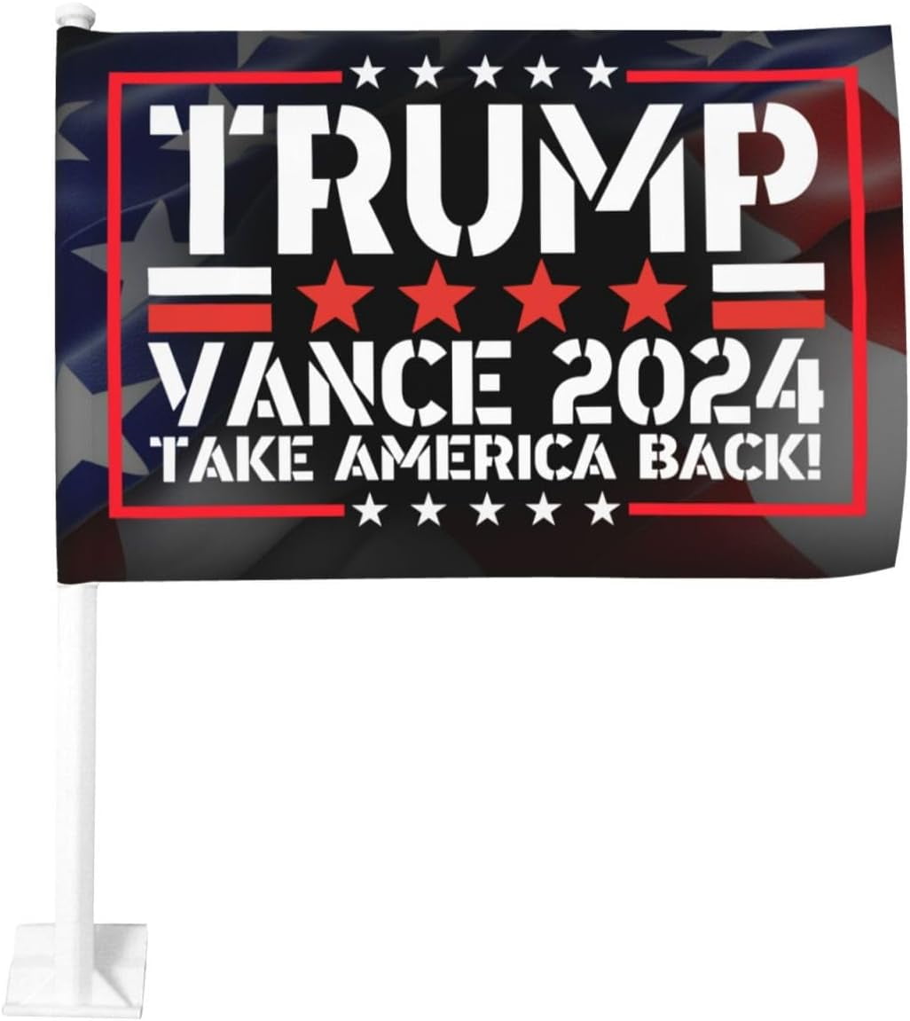 Car Flag Trump Vance 2024 Take America Back Double Sided Window Clip 12x18 Inch Flag - Walmart.com