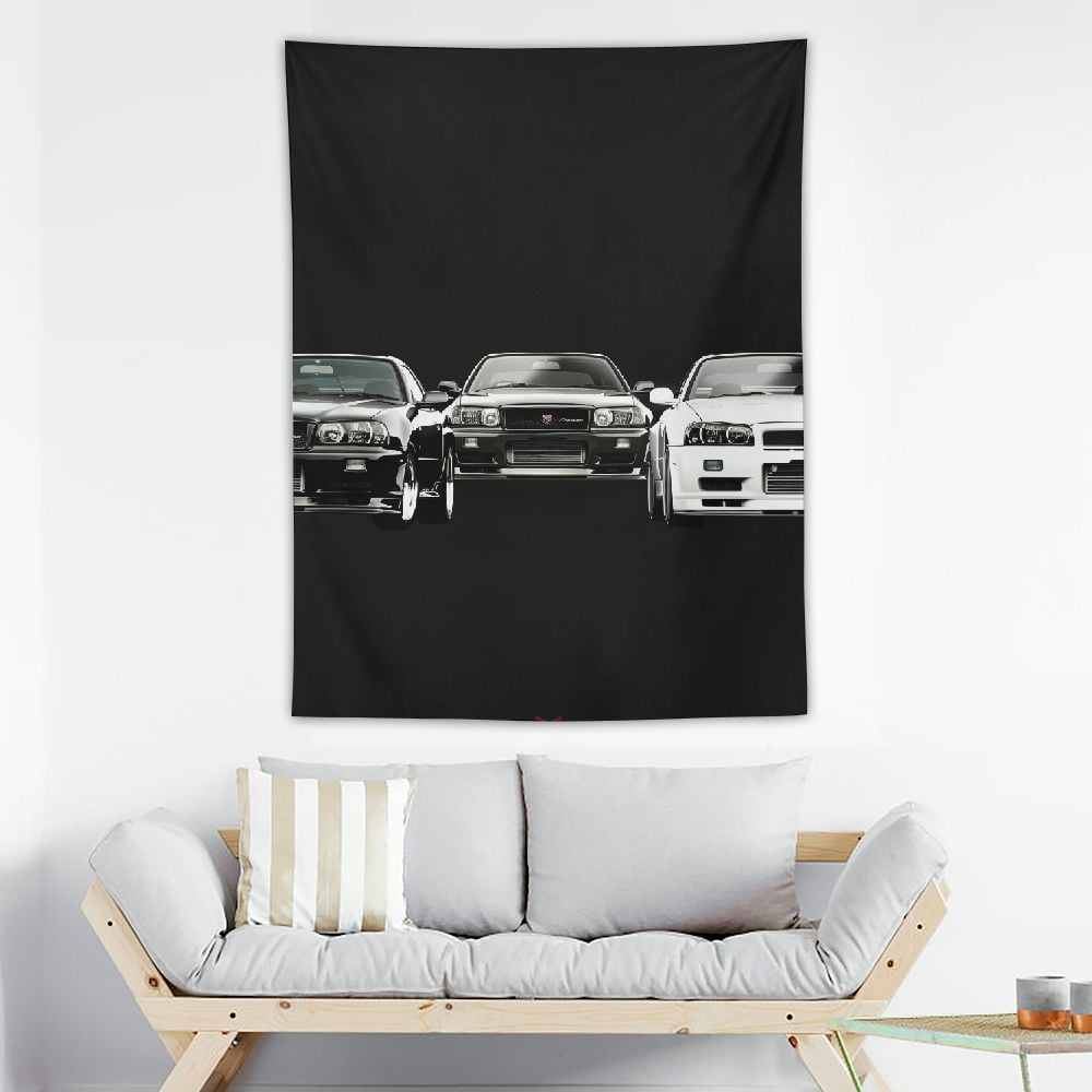 Car Flag for GTR JDM Fans Feet Vertical Checkered Carnissan Car Wall ...