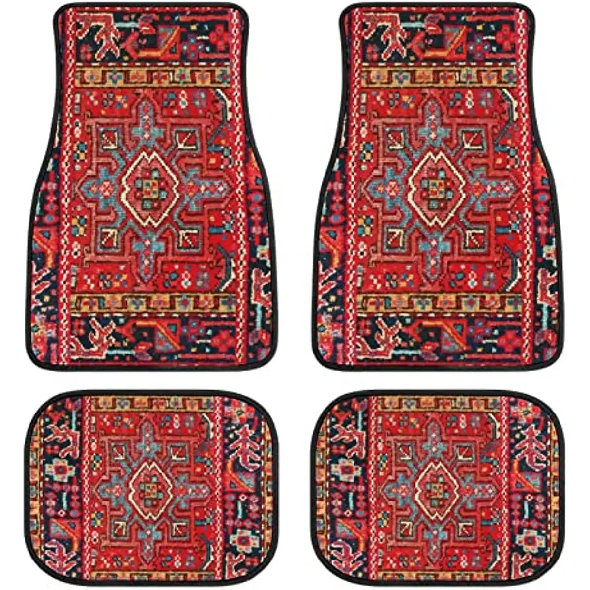 Car Floor Carpet Set of 4 Piece Persian Rug Design Auto Interior Floor ...