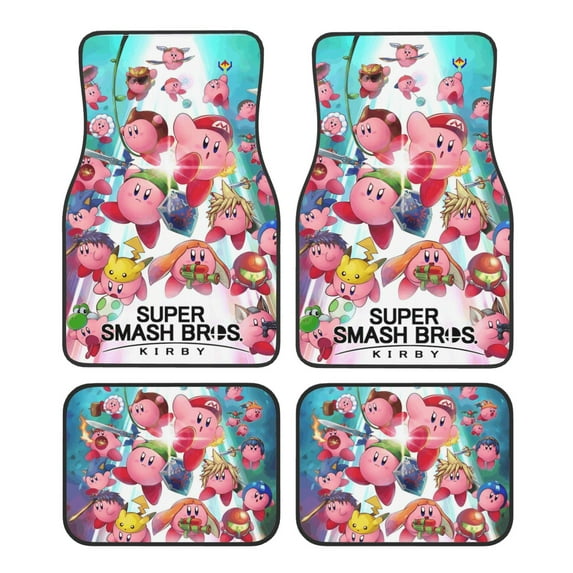 Car Floor Mats 4 Piece Set Kirby Anime Decoration Non Slip Floor Foot ...