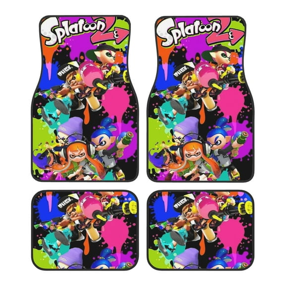 Car Floor Mats 4 Piece Set Splatoon Anime Decoration Non Slip Floor ...