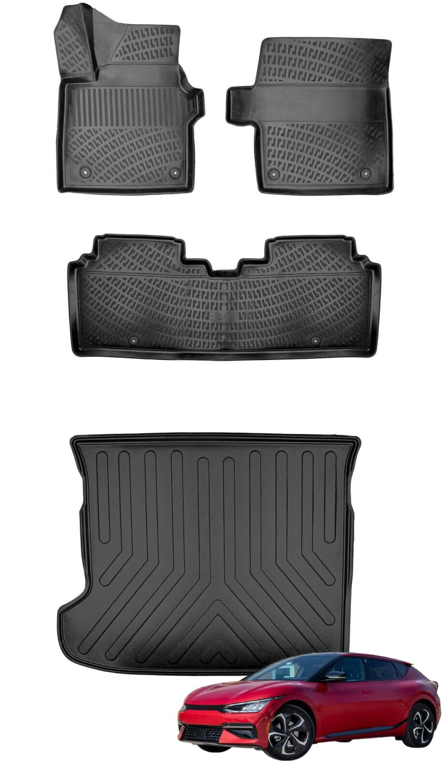 Car Floor Mats + Cargo Liner (Full SET) Compatible for Kia EV6 2022 ...