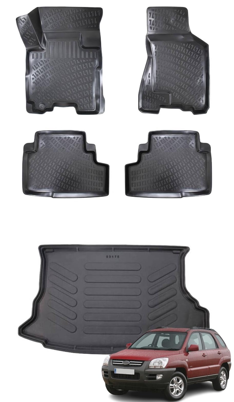 Car Floor Mats + Cargo Liner (Full SET) Compatible for Kia Sportage ...