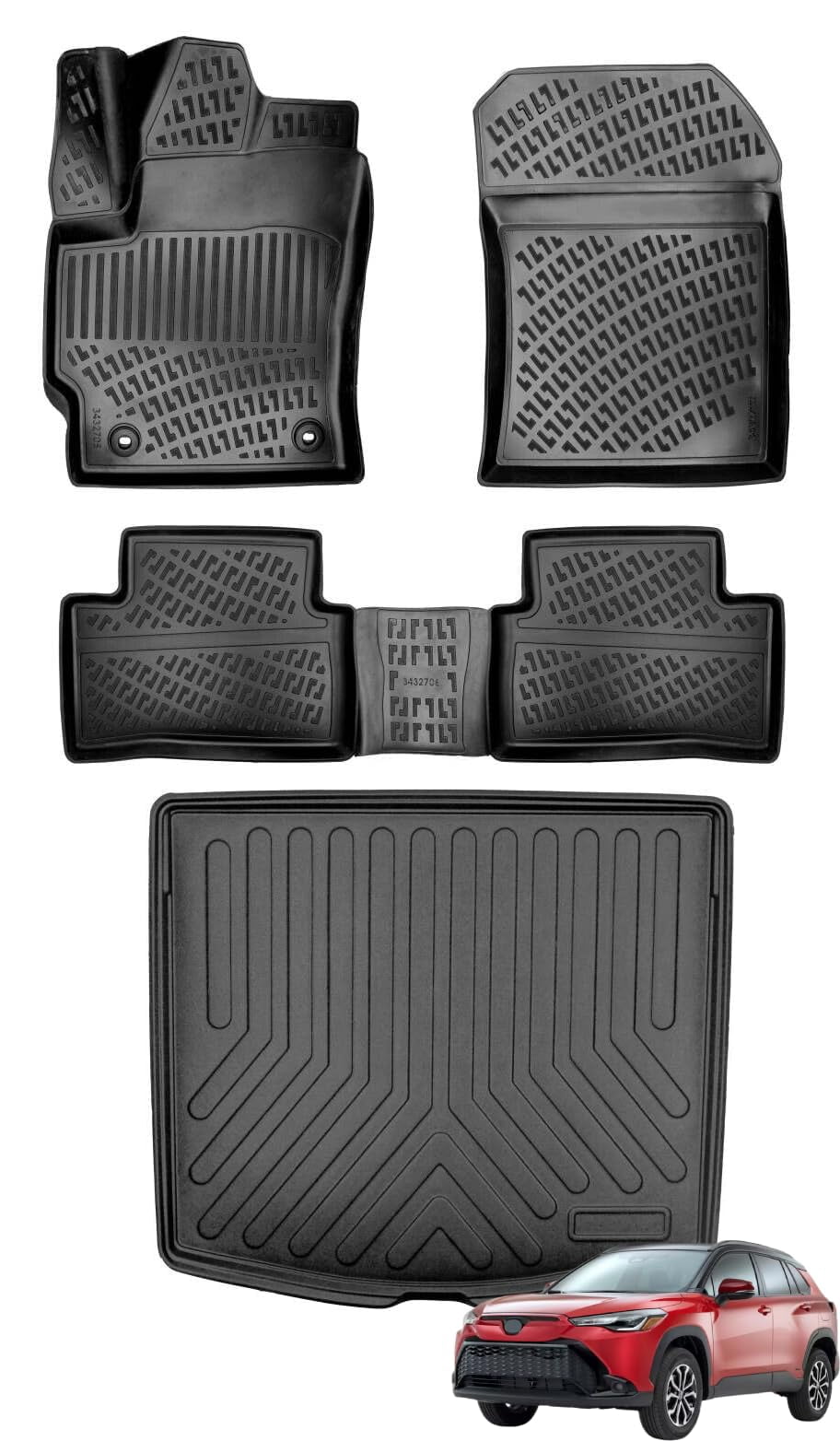 Car Floor Mats + Cargo Liner (Full SET) Compatible for Toyota Corolla ...