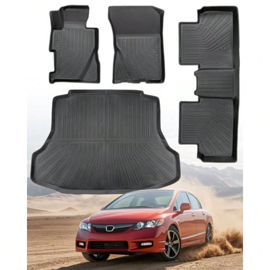 Car Floor Mats for Civic: 2006 2007 2008 2009 2010 2011 All Weather ...