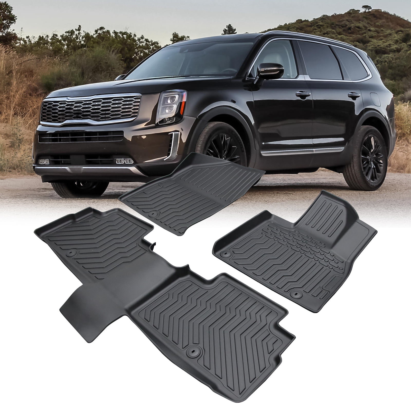 Car Floor Mats Compatible With 2020-2023 Kia Telluride Bucket Seats ...