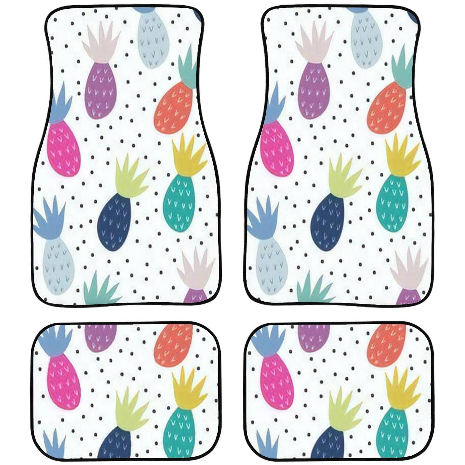 Car Floor Mats - Pineapple Juicy Summer Fruit Splash Bright Colorful ...