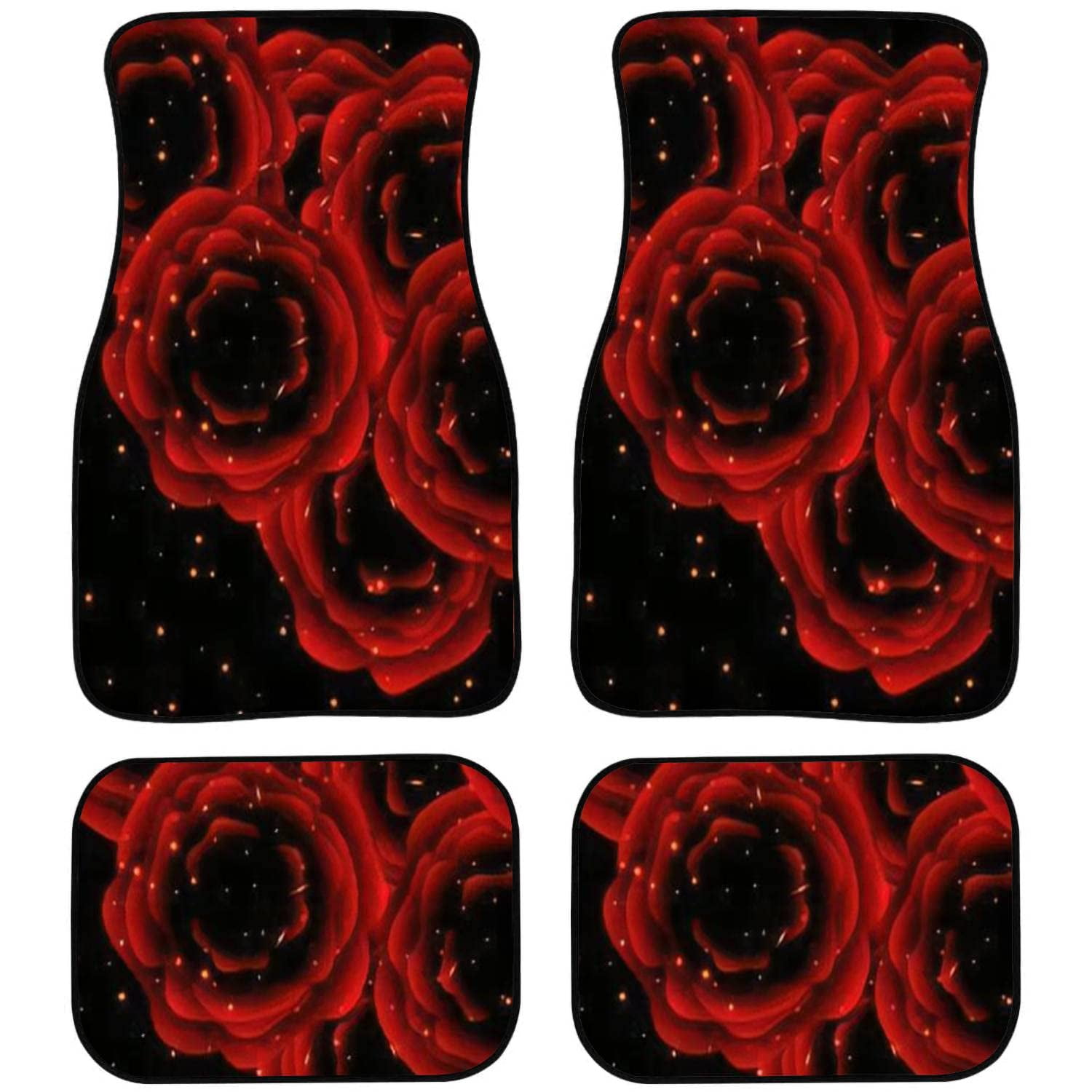 Car Floor Mats Seamless Floral with of red Purple and Pink Roses on ...