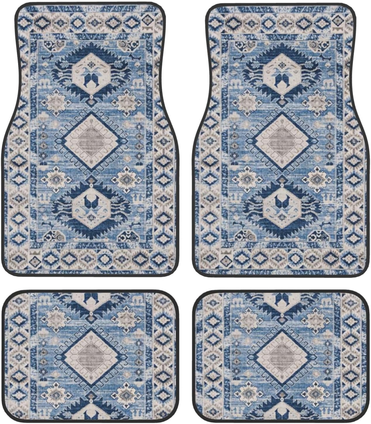Car Floor Mats Set of 4, Pastel Purple Coral Pink Paisley Art Vehicle ...