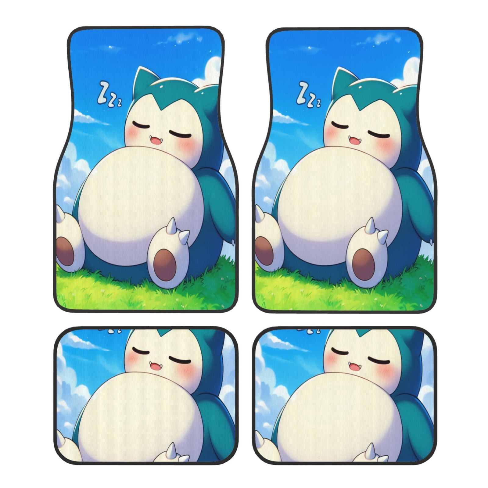Car Floor Mats Set of 4, Printed Non-Slip Universal Vehicle Front Rear ...