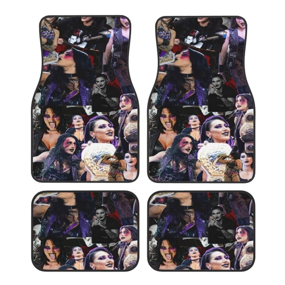 Car Floor Mats Set of 4, Printed Non-Slip Universal Vehicle Front Rear ...