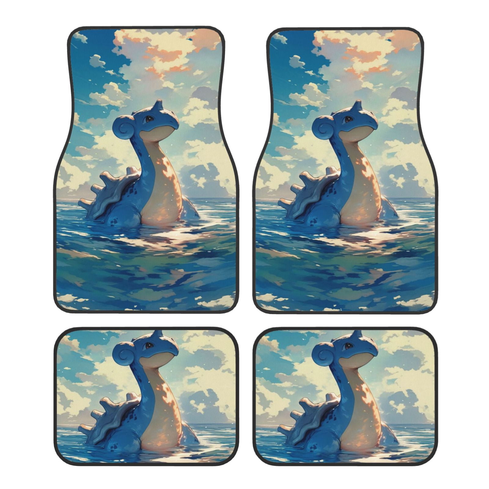 Car Floor Mats Set of 4, Printed Non-Slip Universal Vehicle Front Rear ...