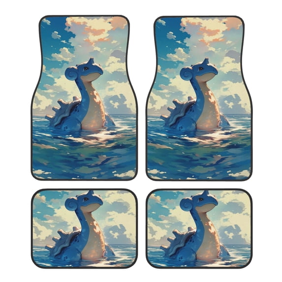 Car Floor Mats Set of 4, Printed Non-Slip Universal Vehicle Front Rear ...
