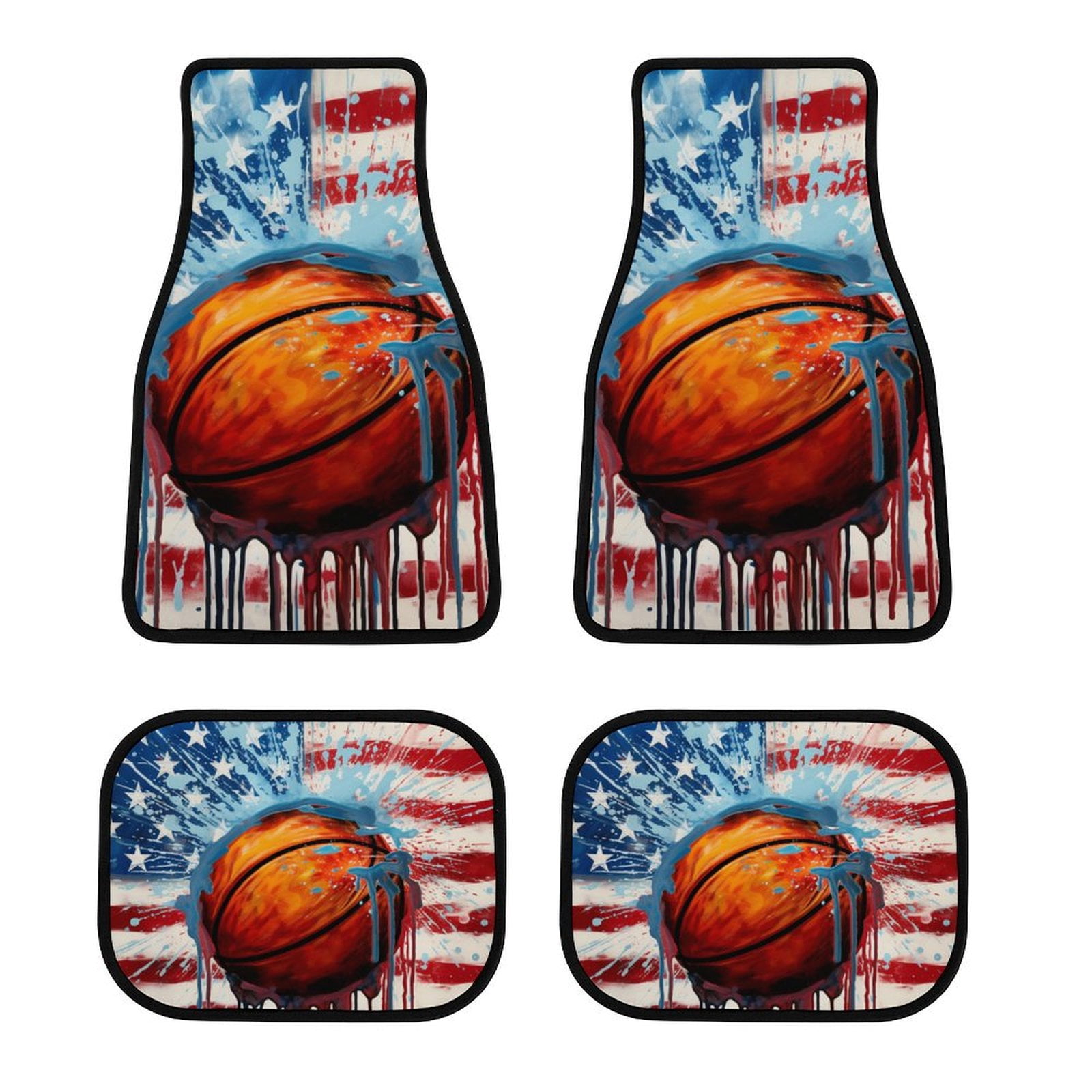 Car Floor Mats Set of 4,Sports Basketball Mat Decorative Car Floor ...