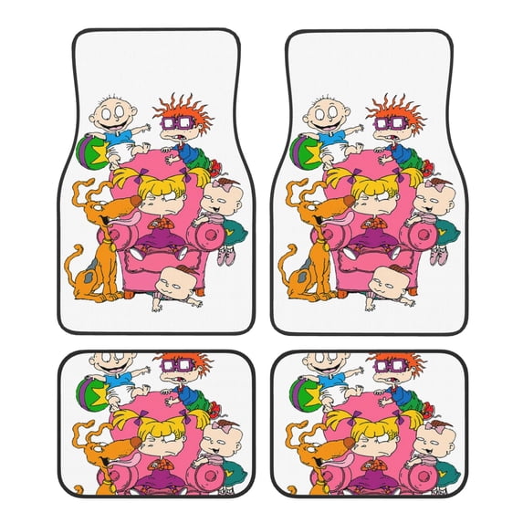 Car Floor Mats Set of 4Pcs, Unique Pattern Non Slip Front Rear Vehicle ...